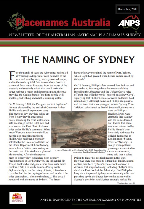 Newsletters – Placenames Australia